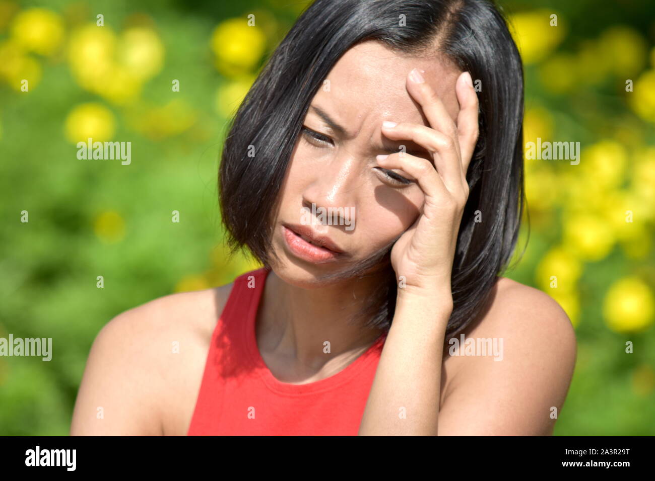 Stressed Youthful Filipina Person Stock Photo - Alamy