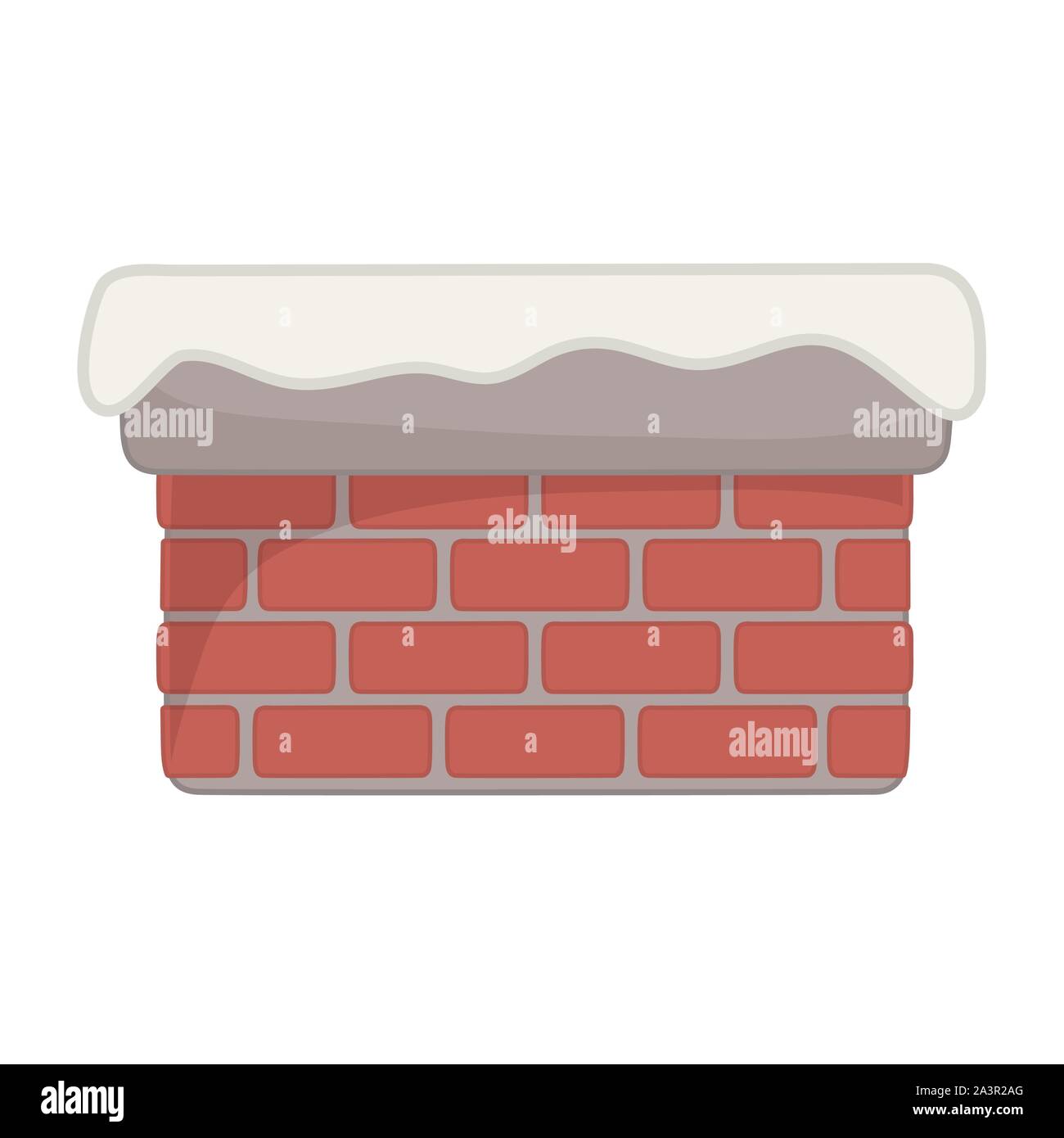 chimney with snow in border on white background vector illustration ...