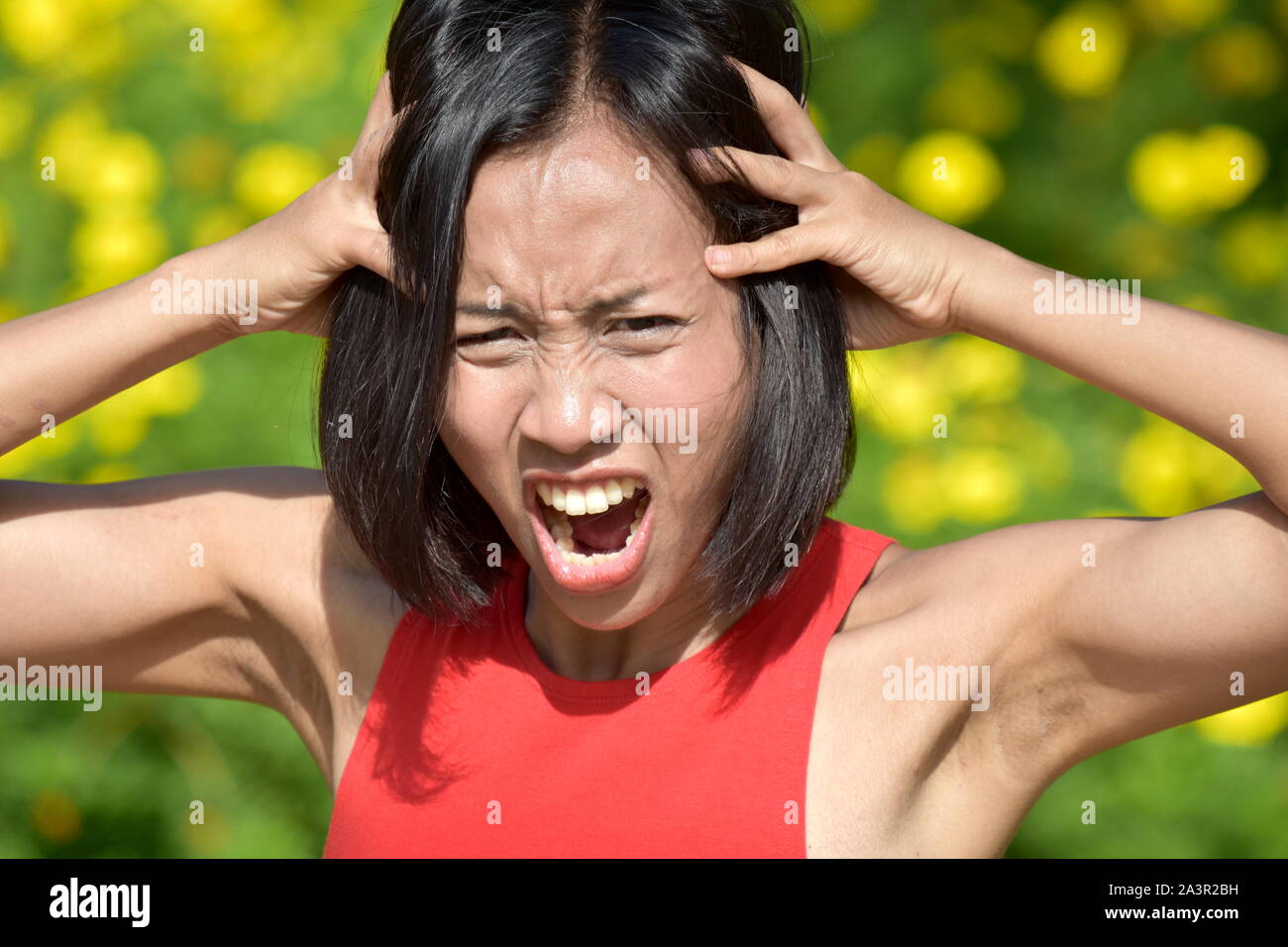 An Adult Female And Anxiety Stock Photo - Alamy