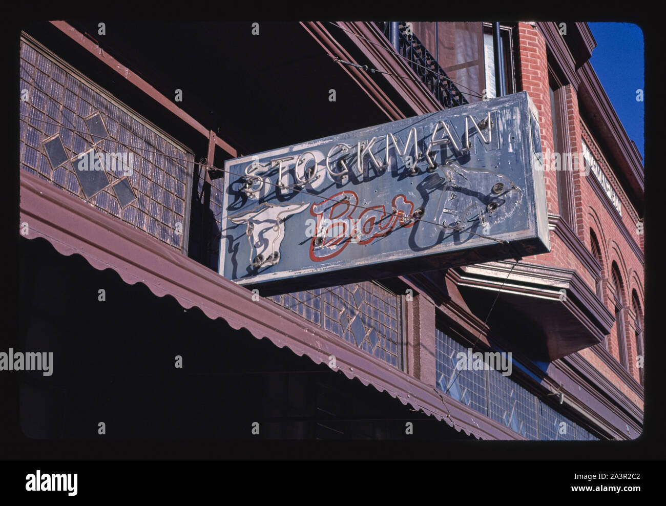 Stockman Bar sign, Chinook, Montana Stock Photo - Alamy