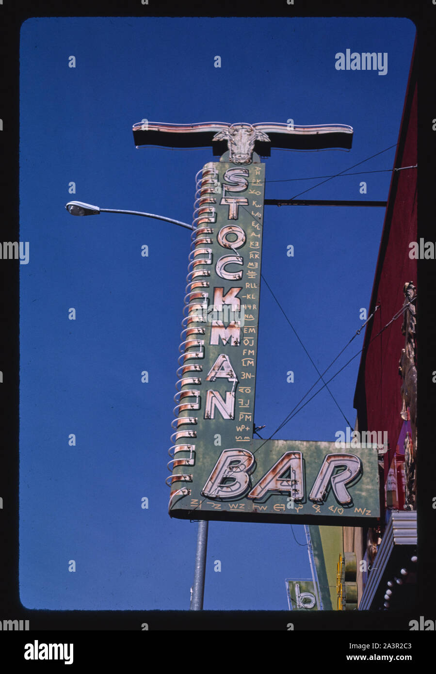 Stockman Bar sign, Wibaux, Montana Stock Photo - Alamy