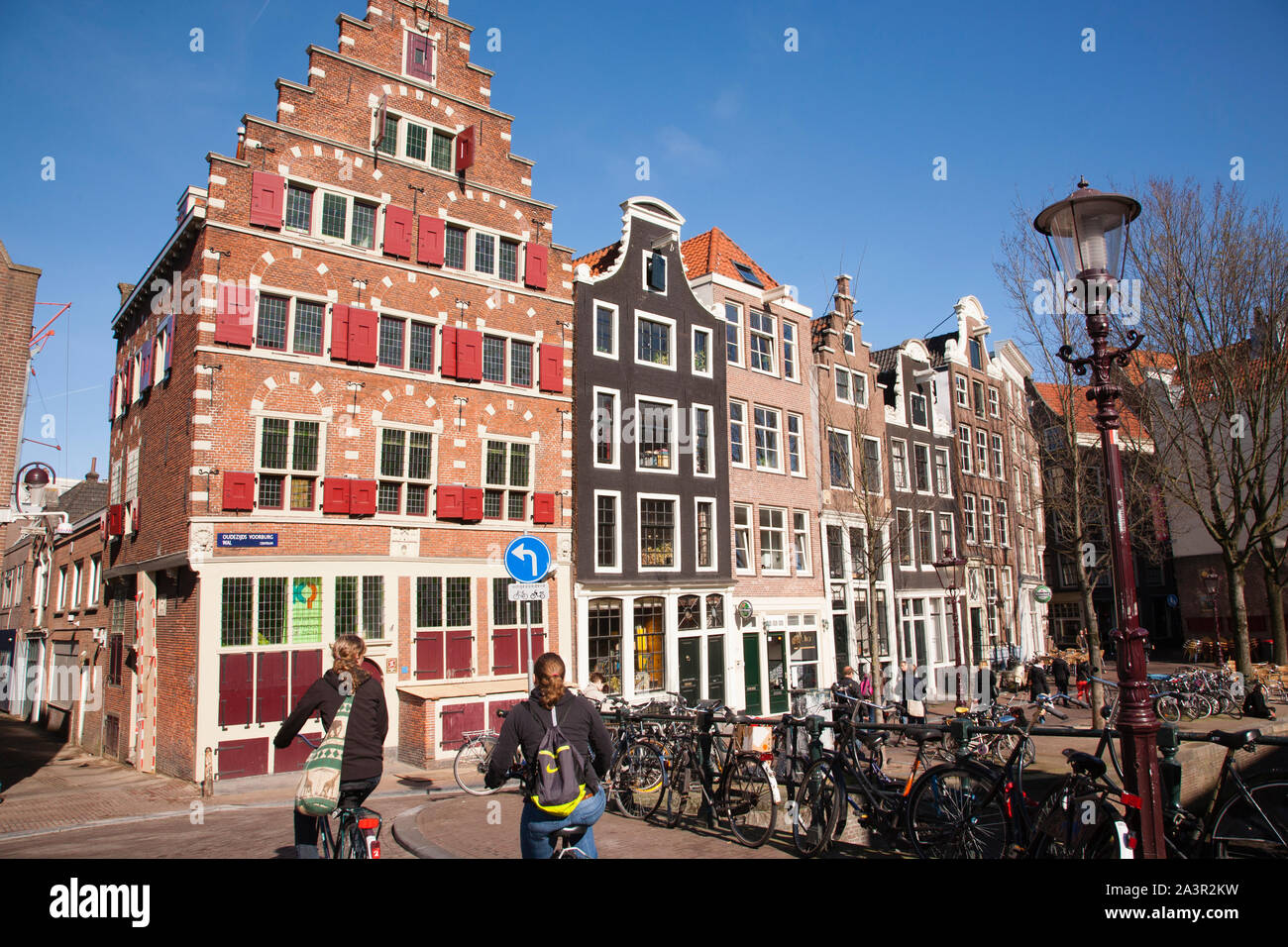 Colorful buildings and bicycles in Amsterdam, Netherlands Stock Photo ...