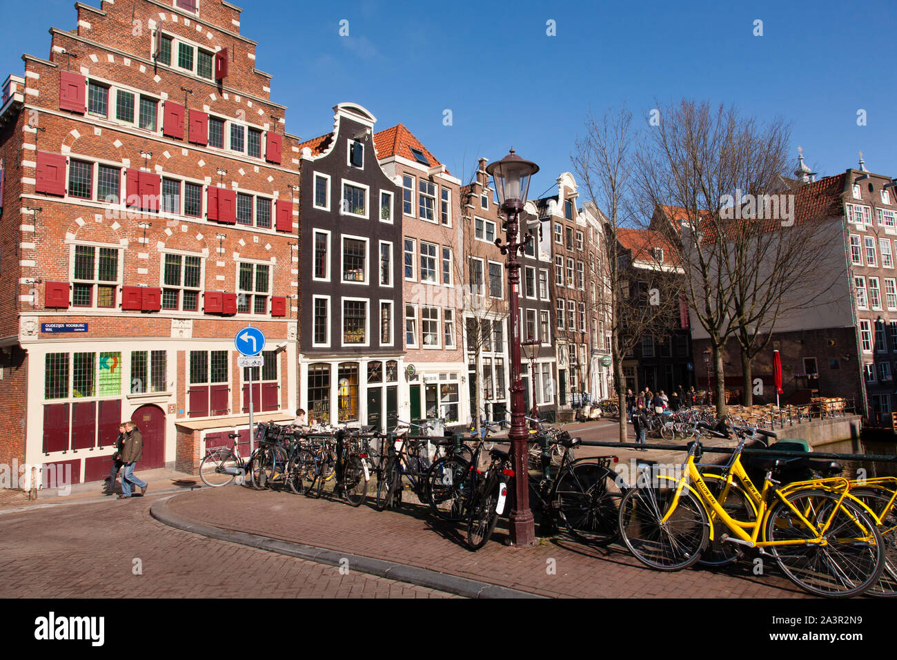 Colorful buildings and bicycles in Amsterdam, Netherlands Stock Photo ...