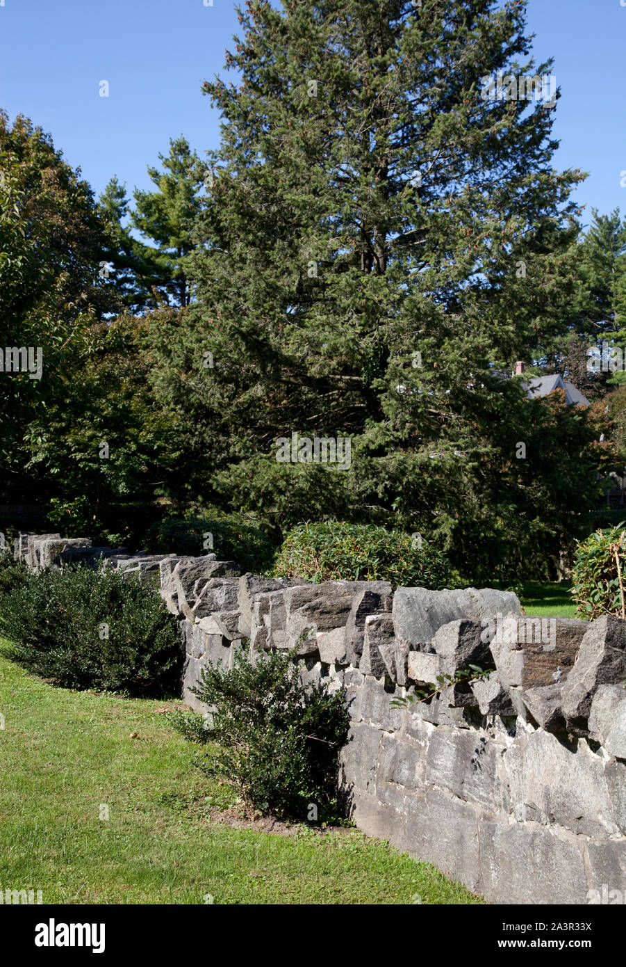 Stone fences, Greenwich, Connecticut Stock Photo - Alamy
