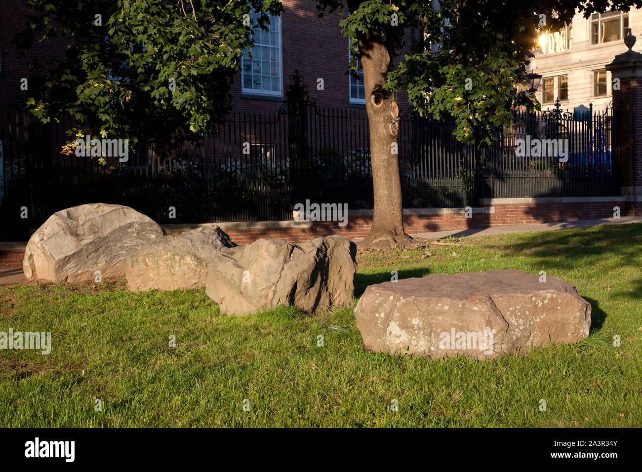 Stone field structure on Gold Street in Hartford, Connecticut Stock ...