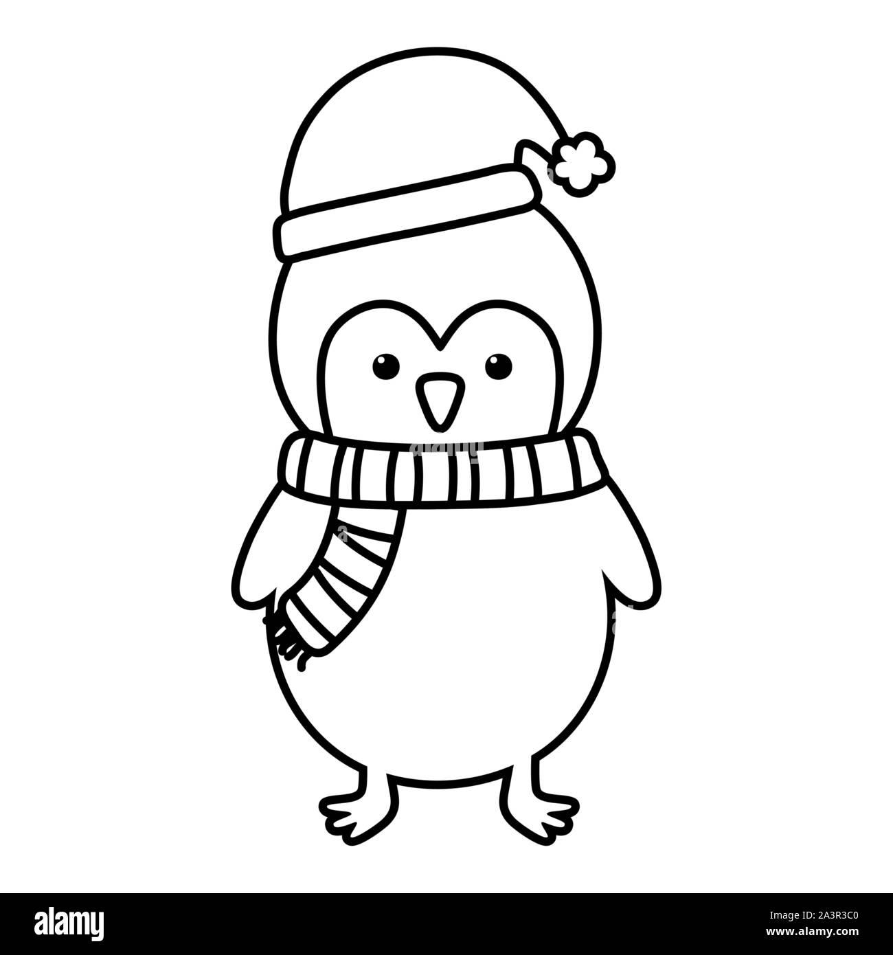 Winter Penguin Clip Art Black And White