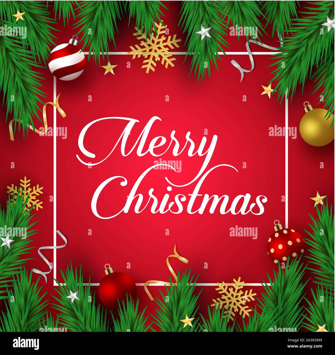 Christmas vector background template. Merry christmas typography text ...