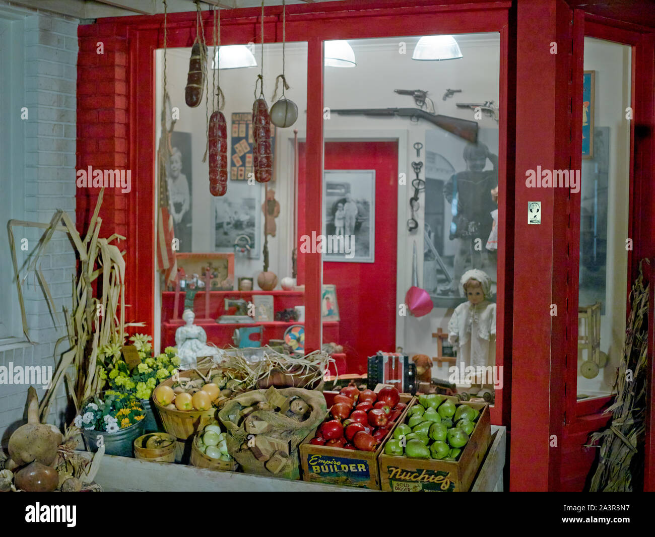 Store window inside the East Texas Oil Museum on the campus of Kilgore ...