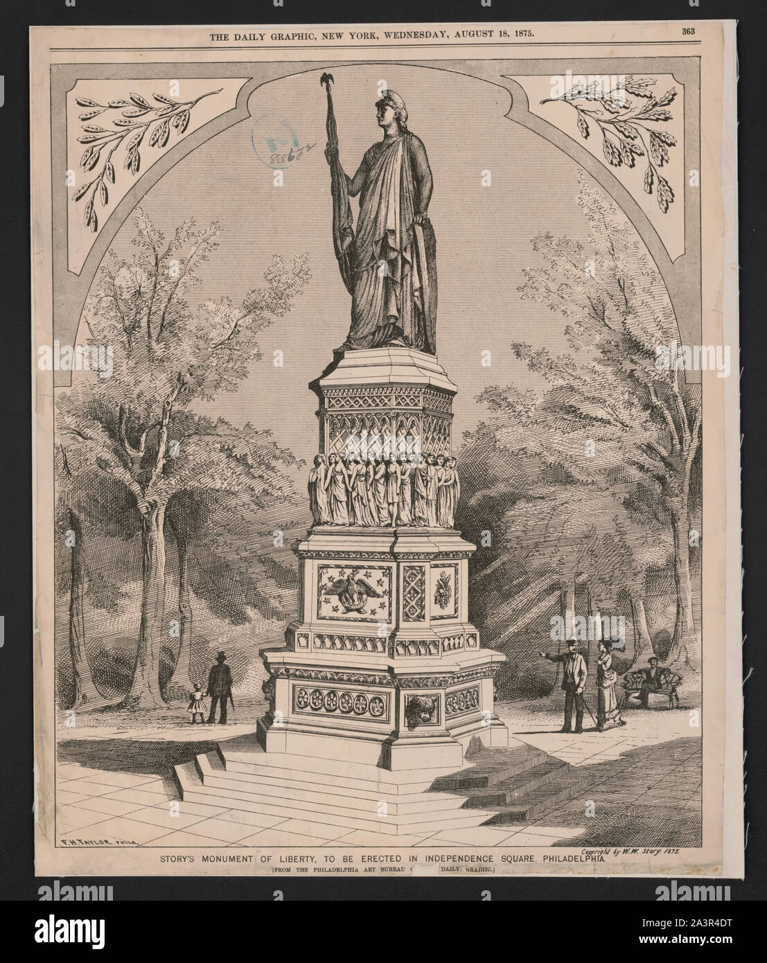 Story's monument of Liberty, to be erected in Independence Square ...