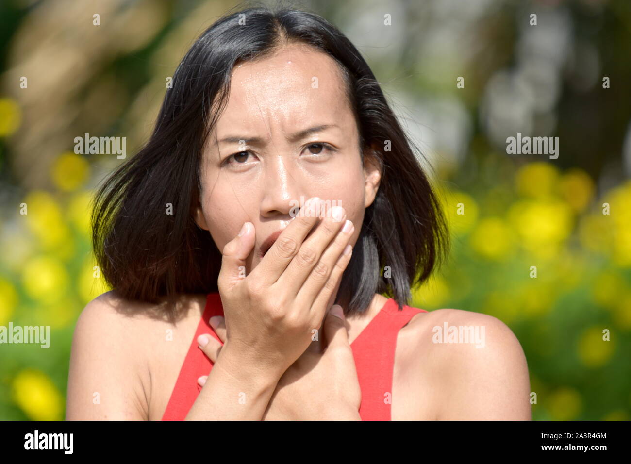 Shameful Pretty Adult Female Stock Photo - Alamy