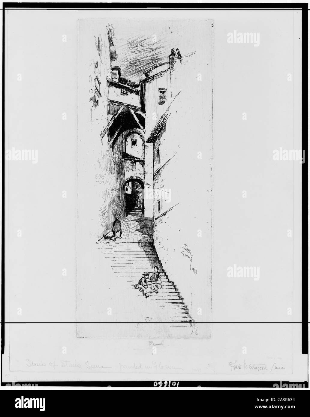 Street of stairs, Siena] / Jo Pennell Stock Photo - Alamy