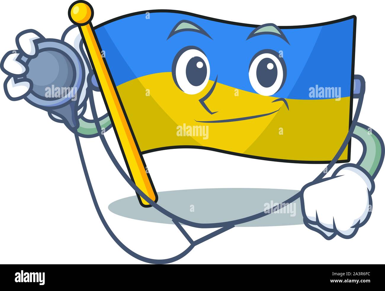 Doctor flag ukraine cartoon isolated the mascot Stock Vector Image ...