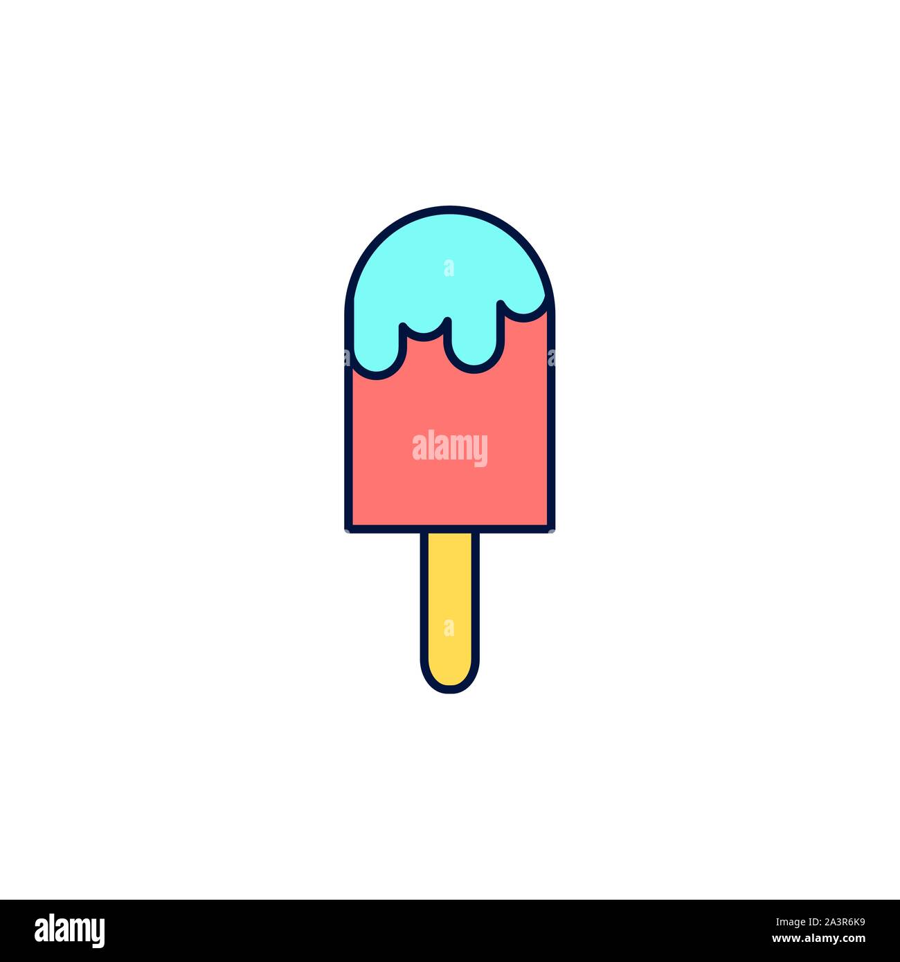 popsicle ice cream summer icon line and fill illustration Stock Vector ...