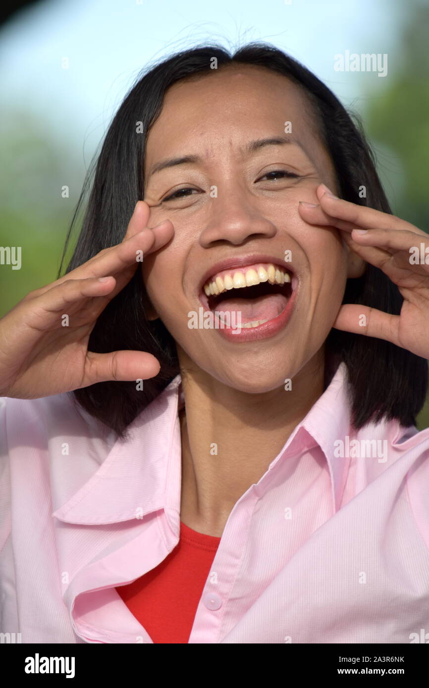 An Attractive Female Singing Stock Photo - Alamy