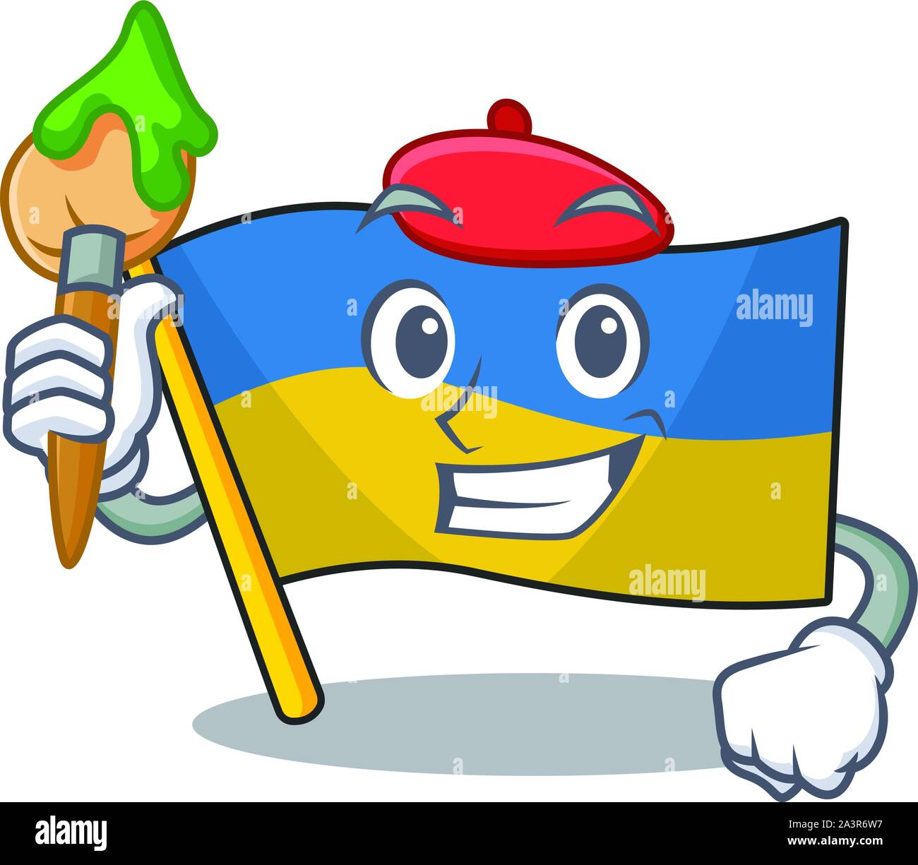 Artist flag ukraine cartoon isolated the mascot Stock Vector Image ...
