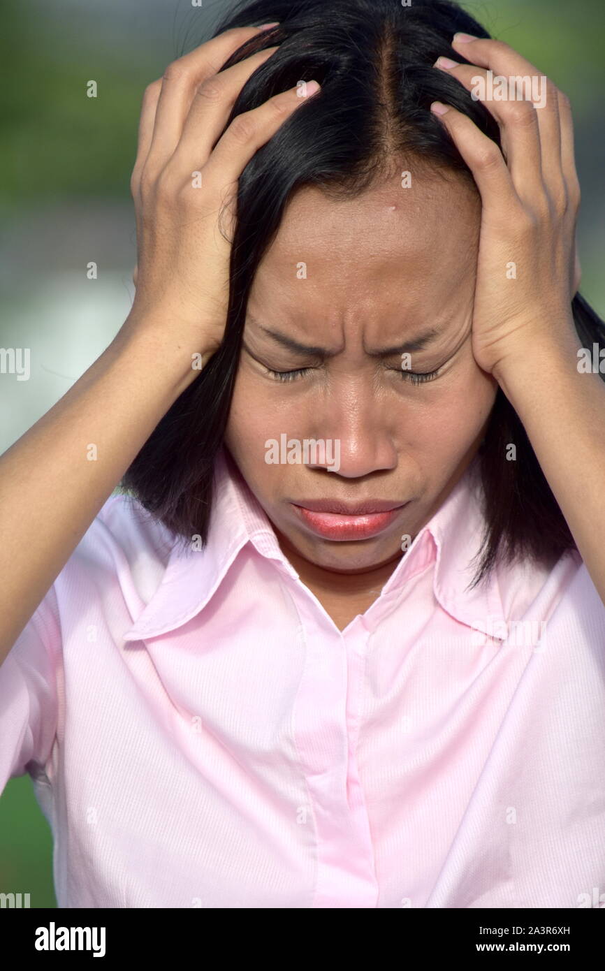 An Adult Female And Anxiety Stock Photo - Alamy