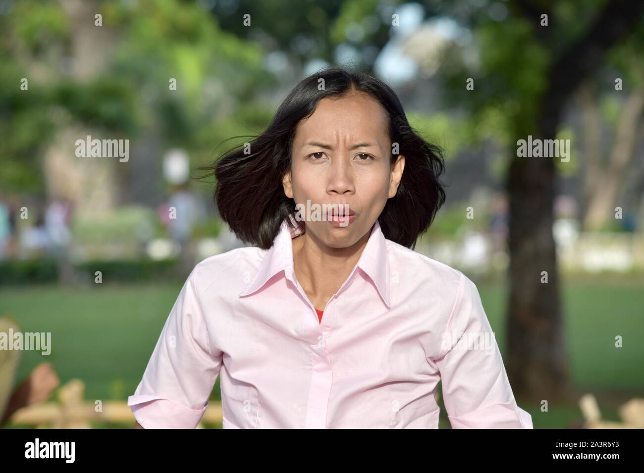 Confused Diverse Female Stock Photo - Alamy