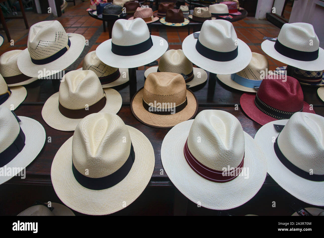 Traditional Panama hats (paja toquilla), which actually come from ...