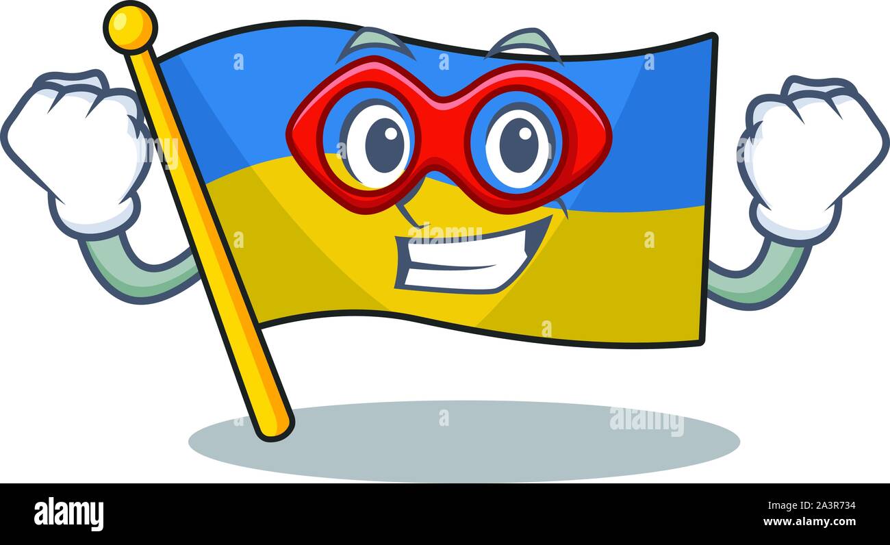 Super hero flag ukraine flown above cartoon pole Stock Vector Image ...