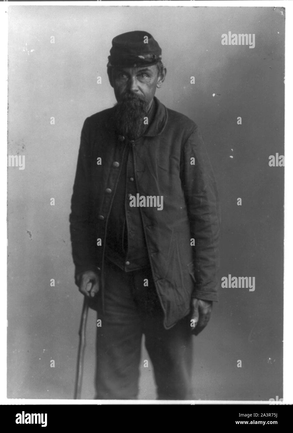 Street-types of Chicago: G.A.R. veteran in uniform with cane Stock ...