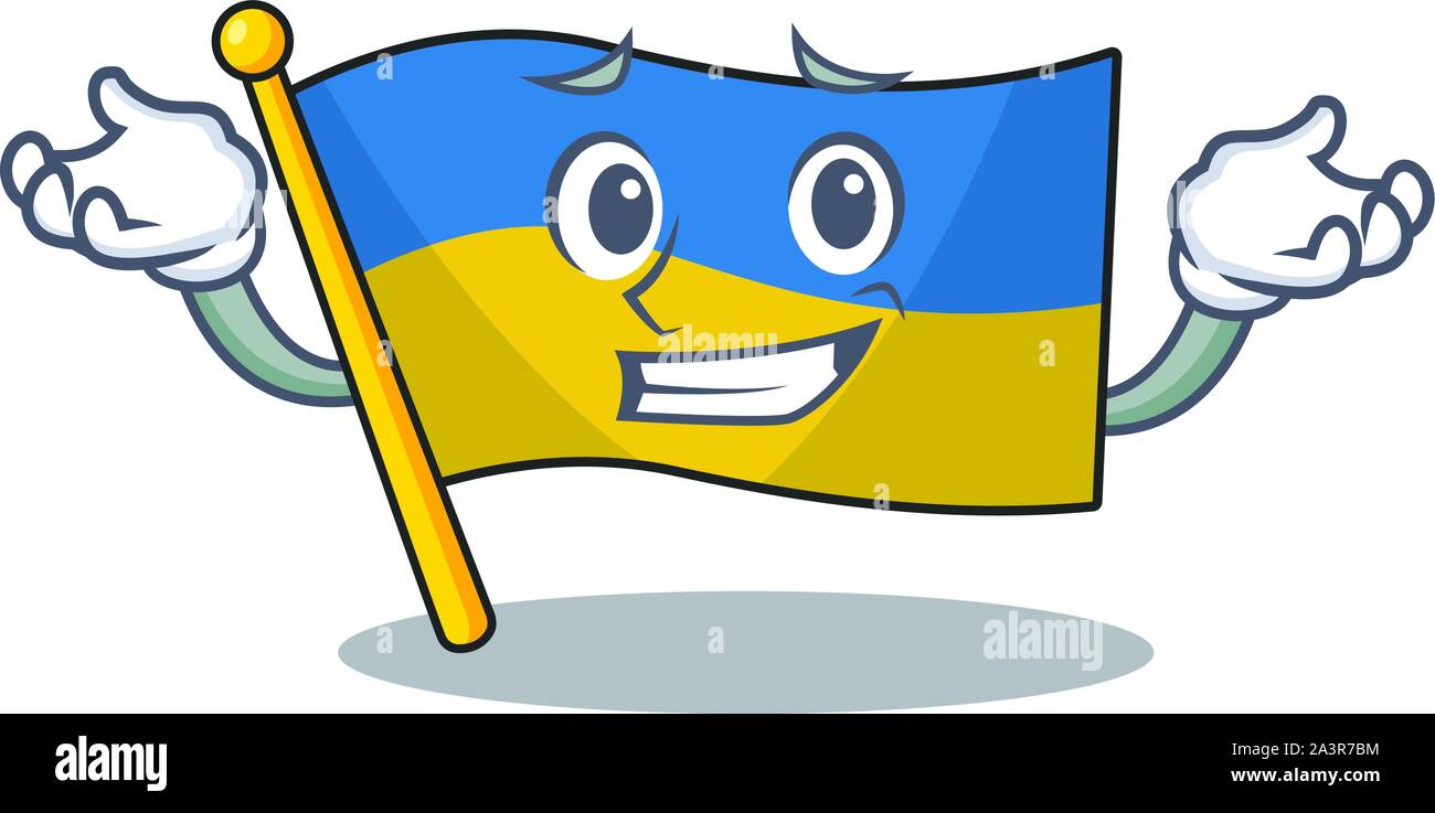 Grinning flag ukraine flown above cartoon pole Stock Vector Image & Art ...