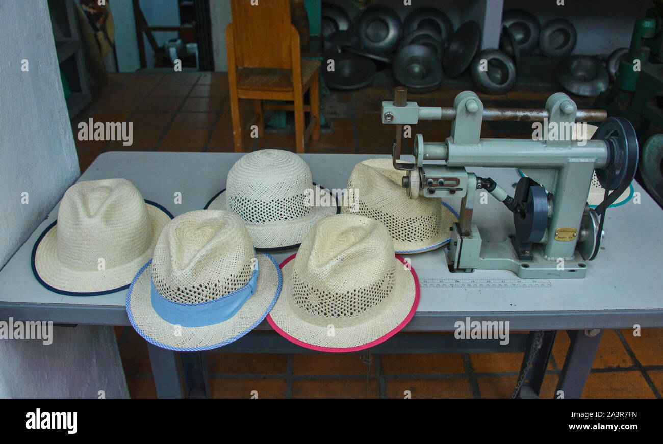 Traditional Panama hats (paja toquilla), which actually come from ...