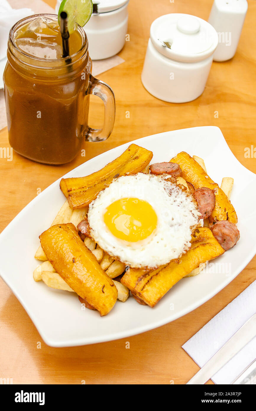 Homemade Peruvian salchipapa fries, peru food typical Stock Photo - Alamy