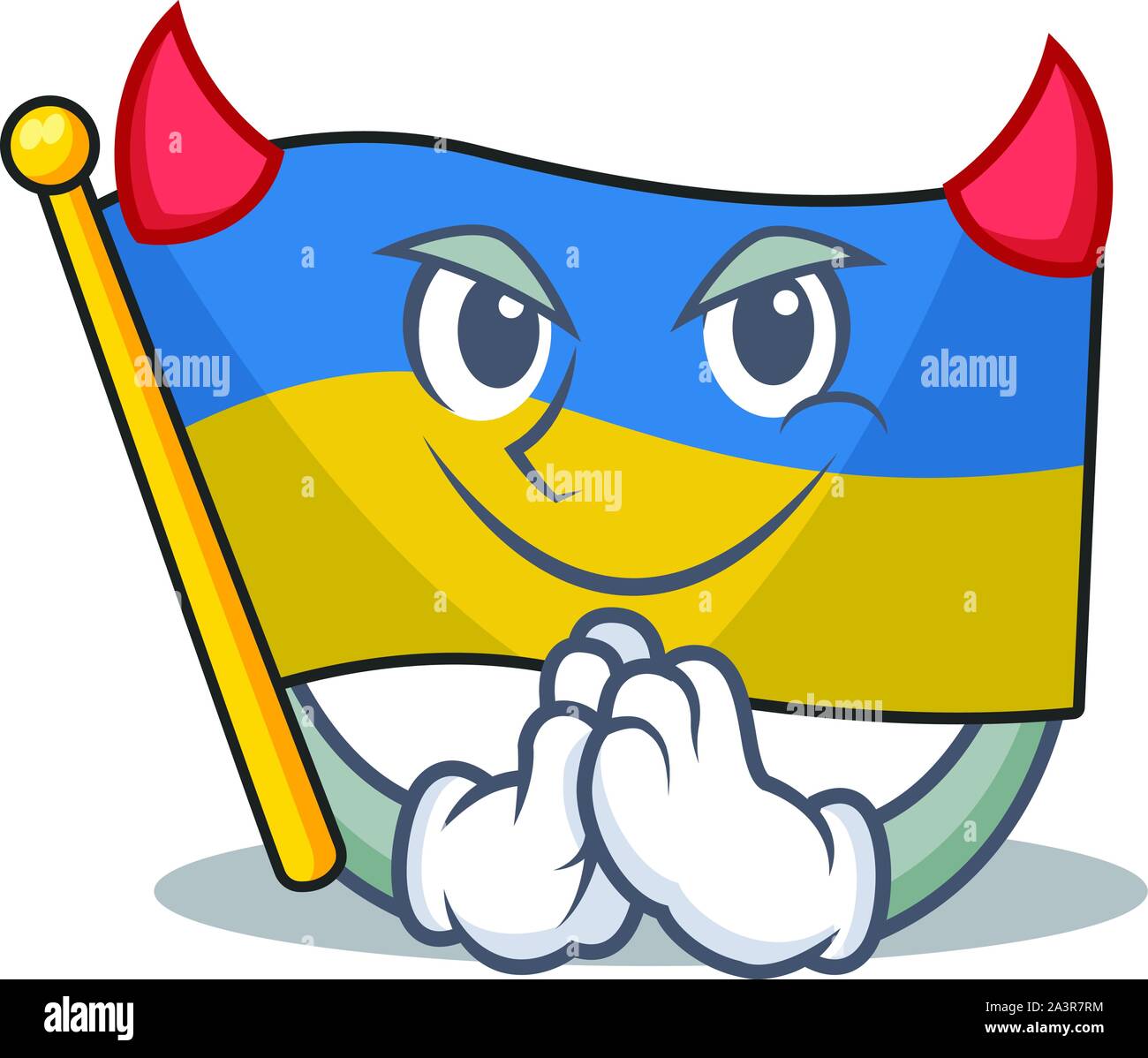 Devil flag ukraine in the character shape Stock Vector Image & Art - Alamy