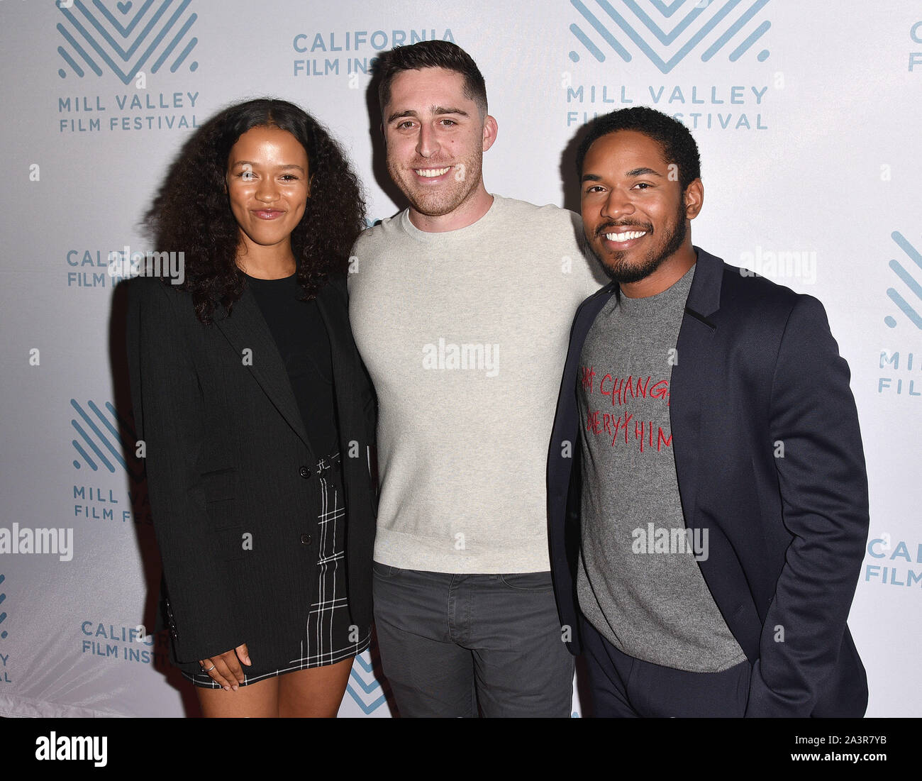 SAN RAFAEL, CA - OCTOBER 07: Taylor Russell, Trey Edward Shults and ...