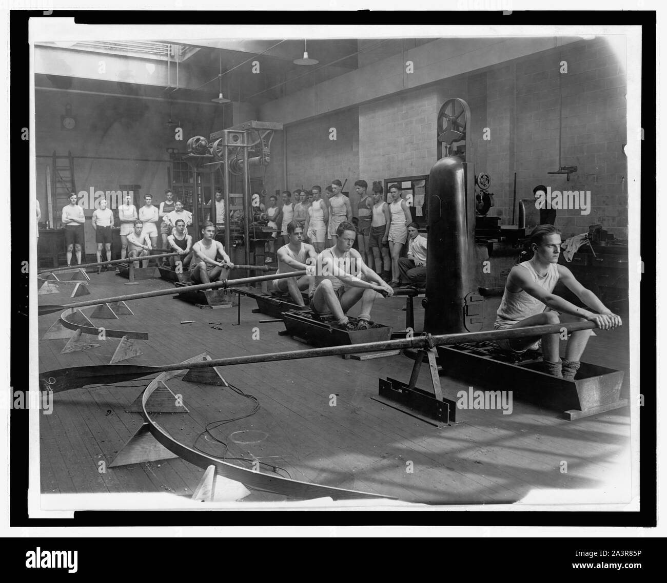 Students of the Central High School rowing class going through their ...
