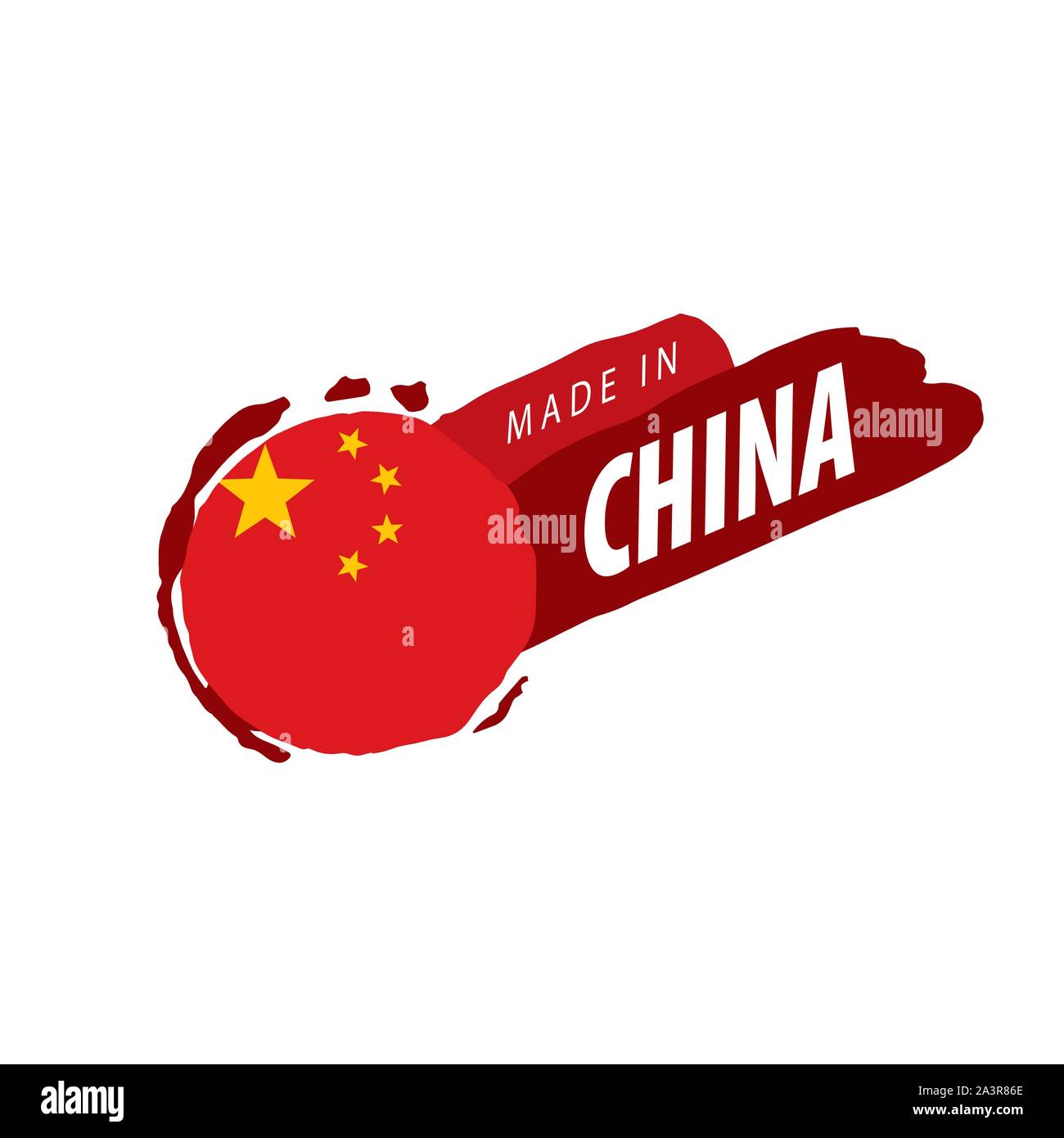 China flag, vector illustration on a white background Stock Vector ...