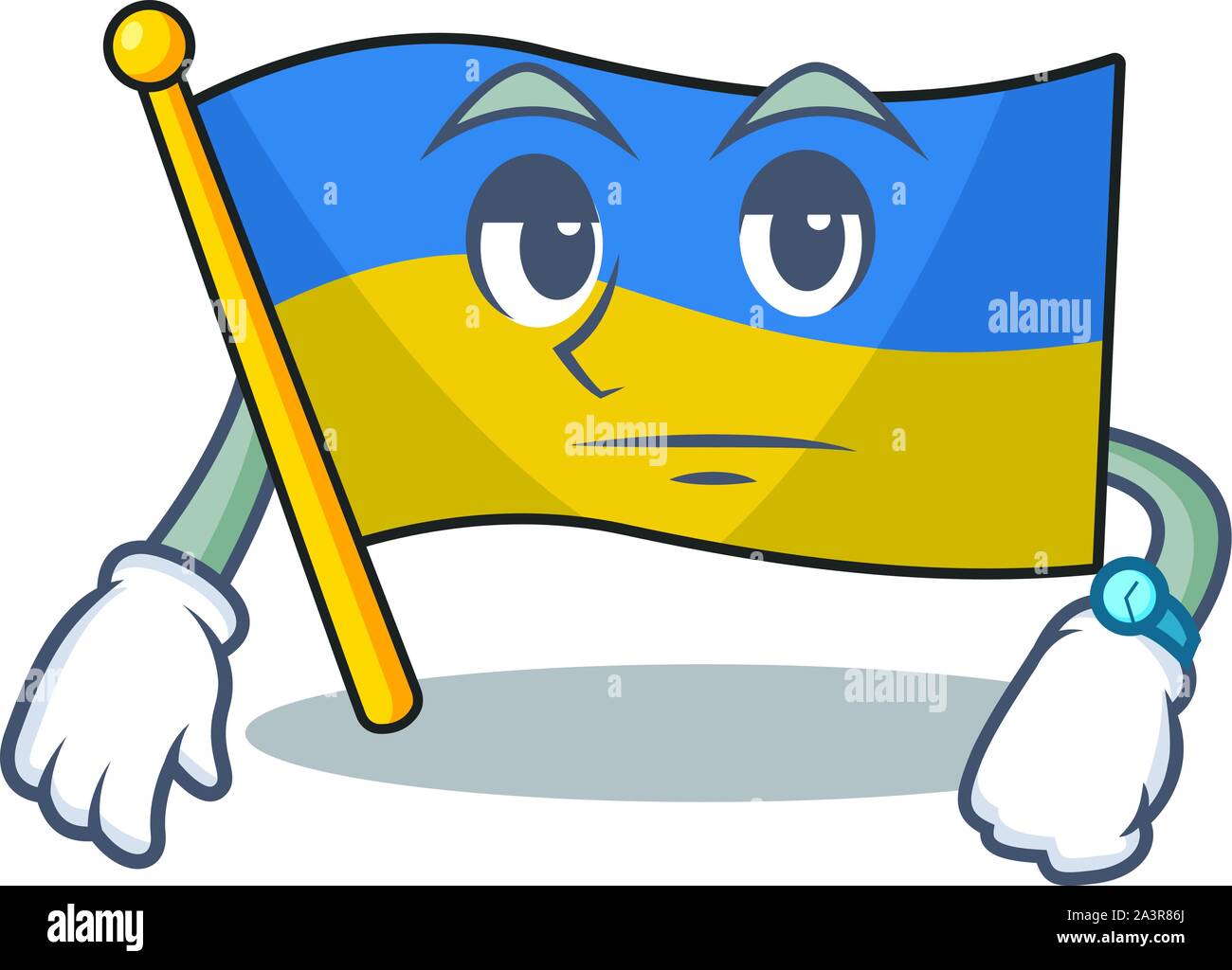 Waiting flag ukraine folded in character drawer Stock Vector Image ...