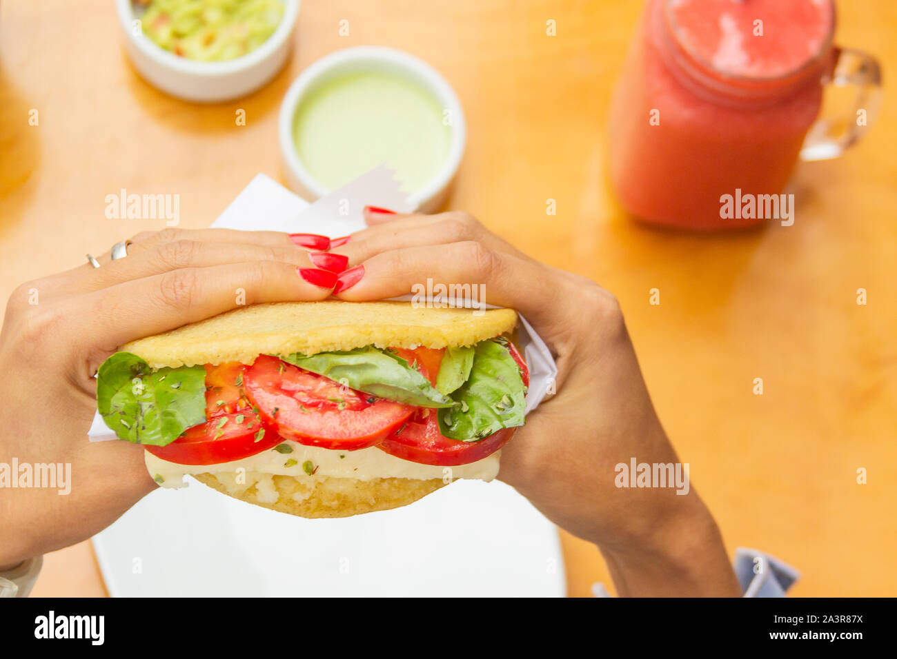 Venezuelan typical food, arepa Stock Photo - Alamy
