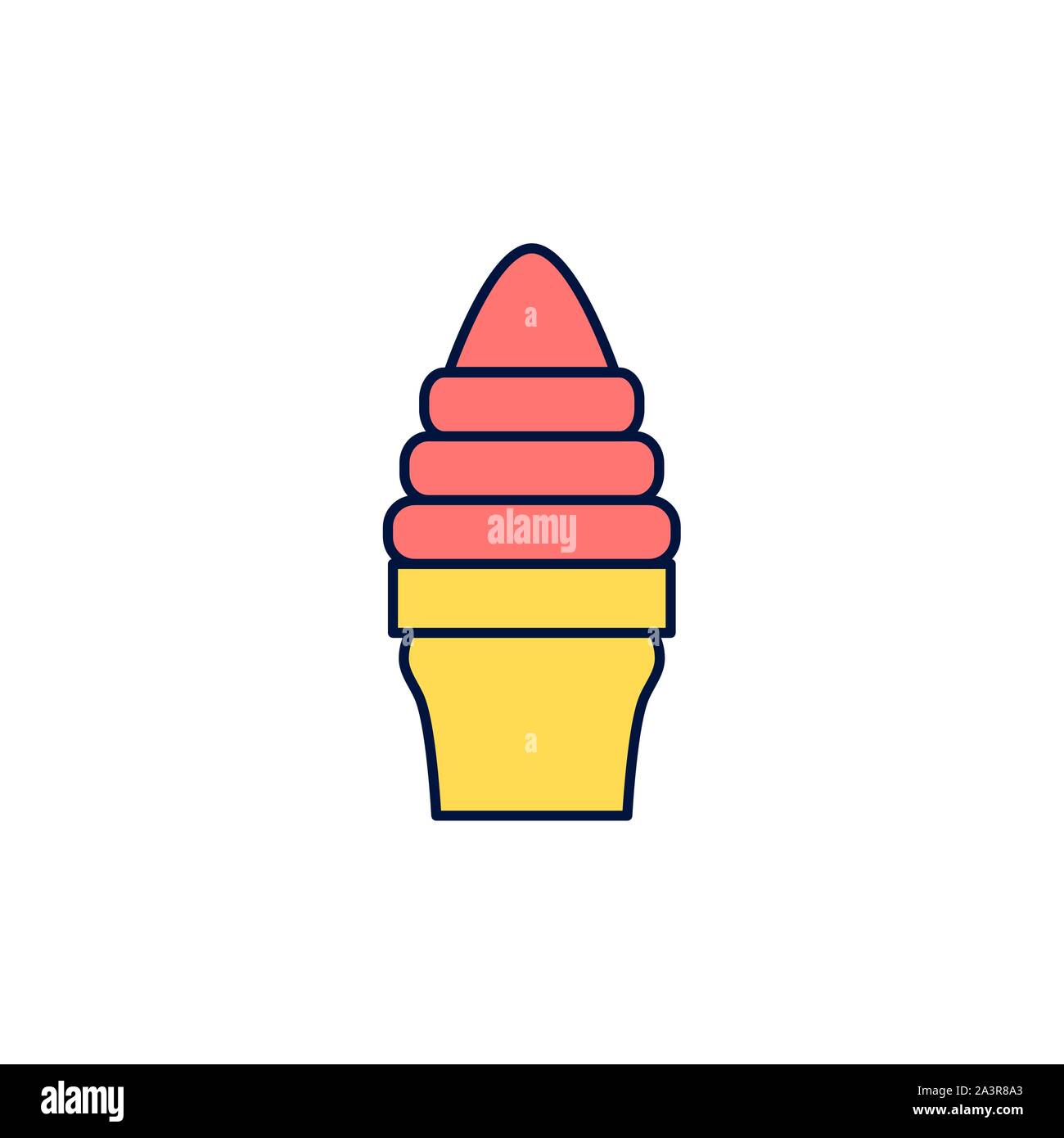 ice cream cone summer icon line and fill illustration Stock Vector ...