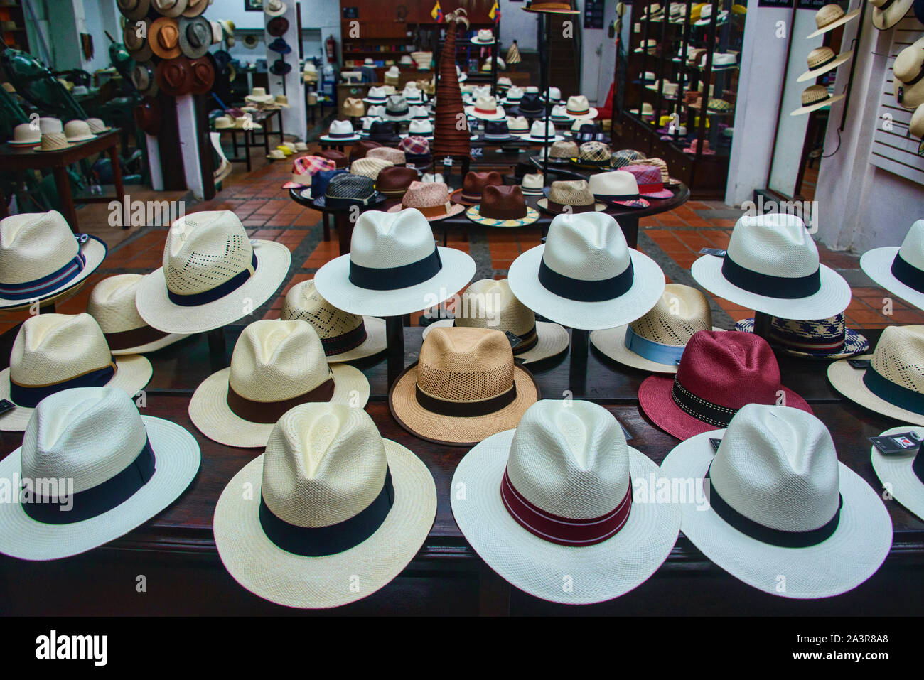 Traditional Panama hats (paja toquilla), which actually come from ...