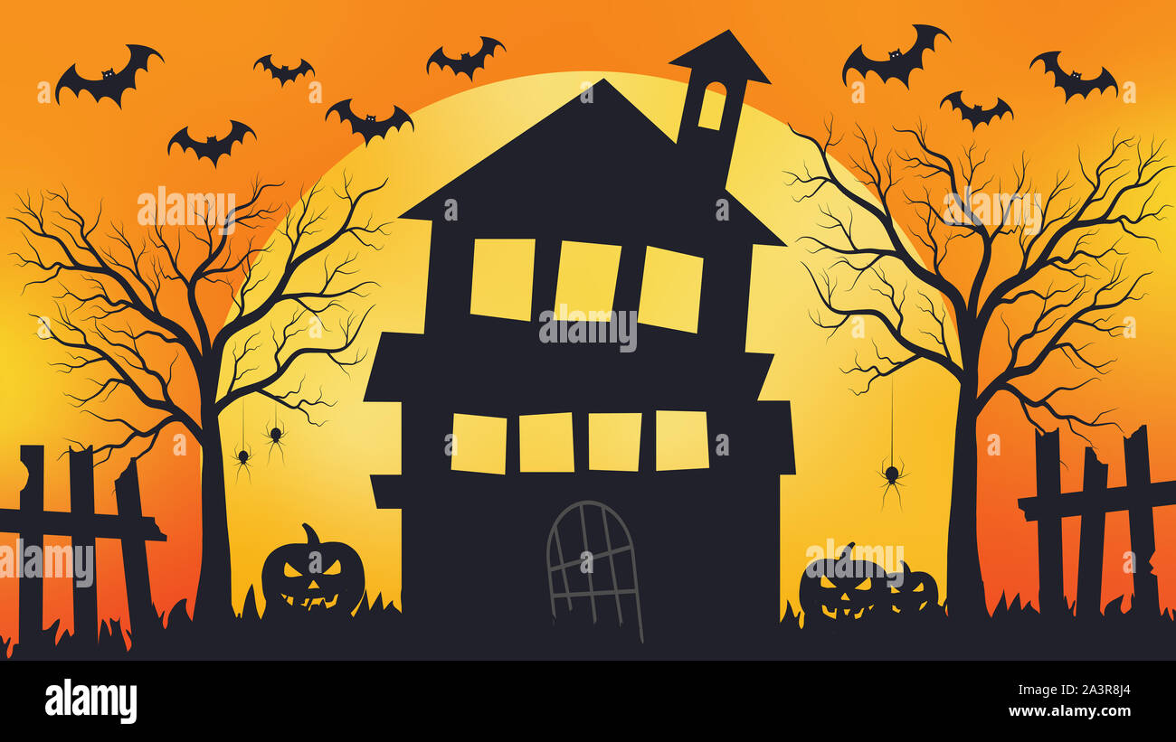 Spooky halloween background, horror orange background. Celebration ...