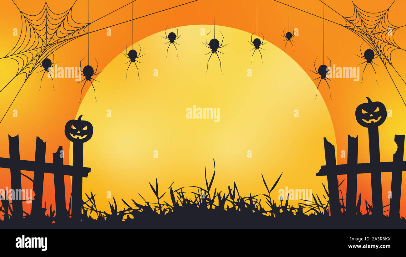 Spooky halloween background, horror orange background. Celebration ...