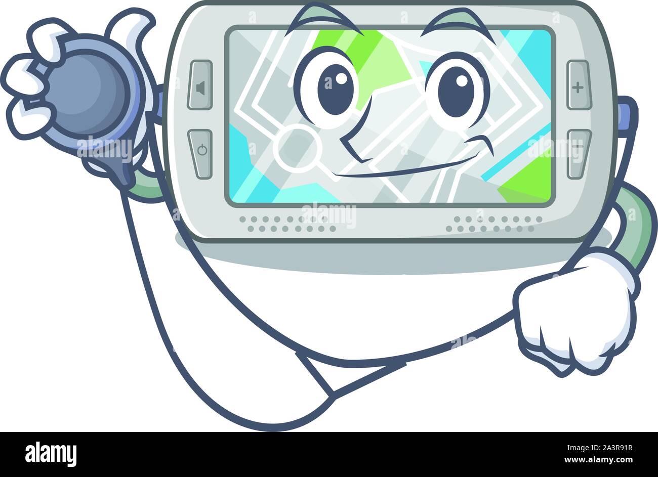 Doctor global positioning system in the cartoon Stock Vector Image ...