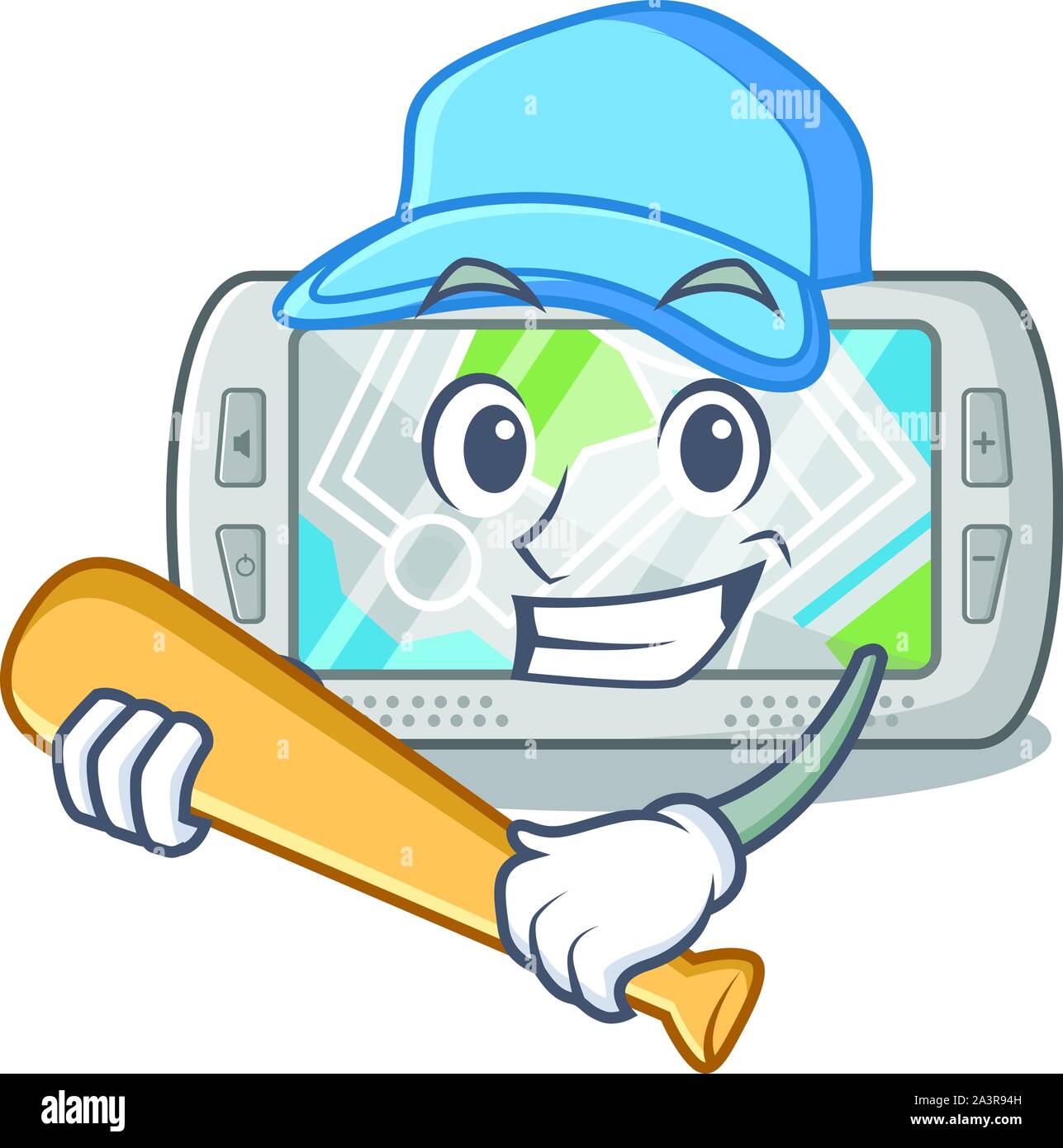 Playing baseball global positioning system in the cartoon Stock Vector ...