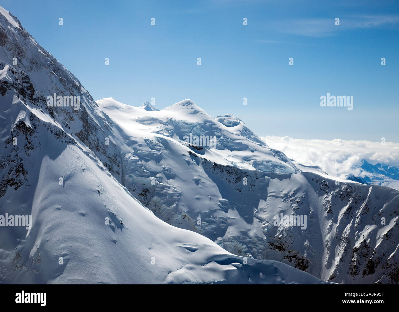 Sub-peaks of Denali, Mount McKinley. Denali National Park, Alaska Stock ...