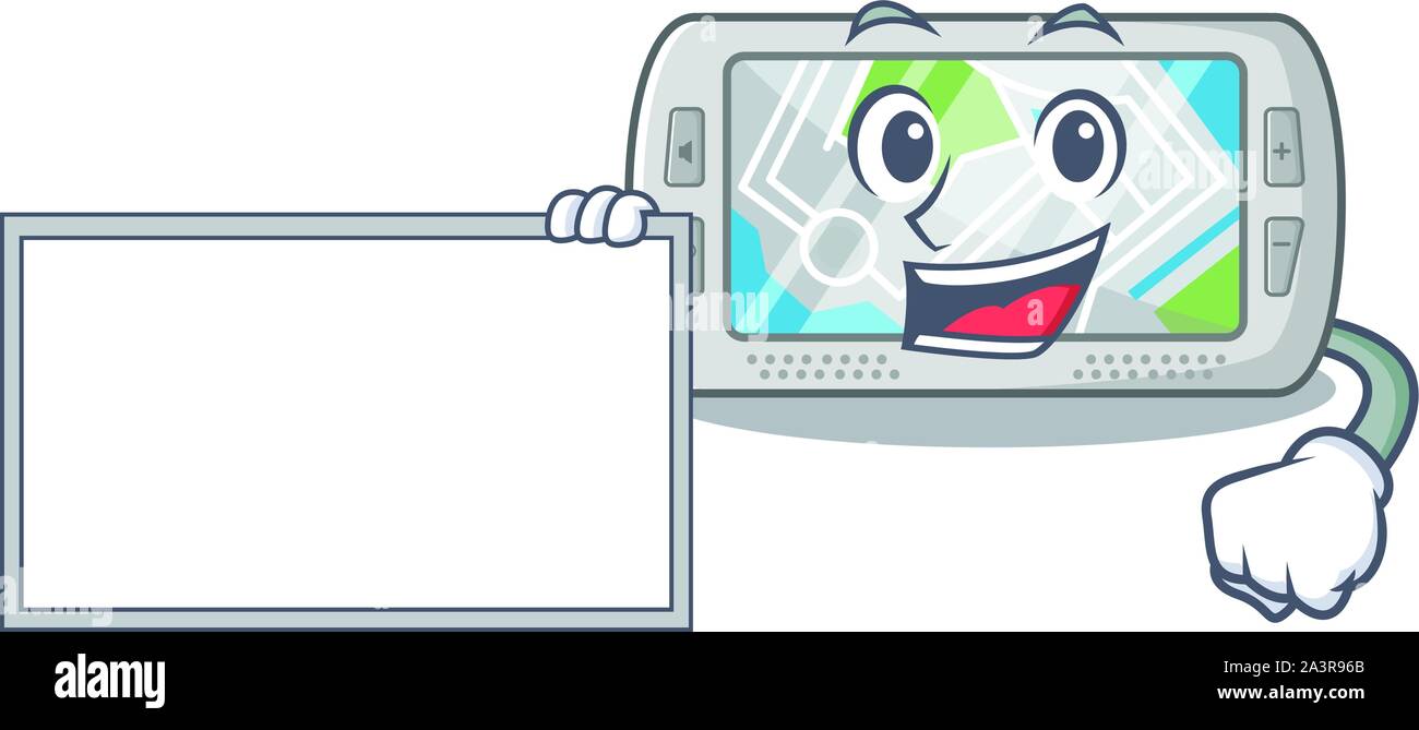 With board global positioning system in the cartoon Stock Vector Image ...