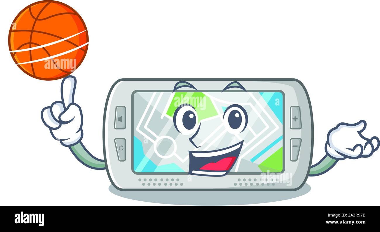 With basketball global positioning system in the cartoon Stock Vector ...