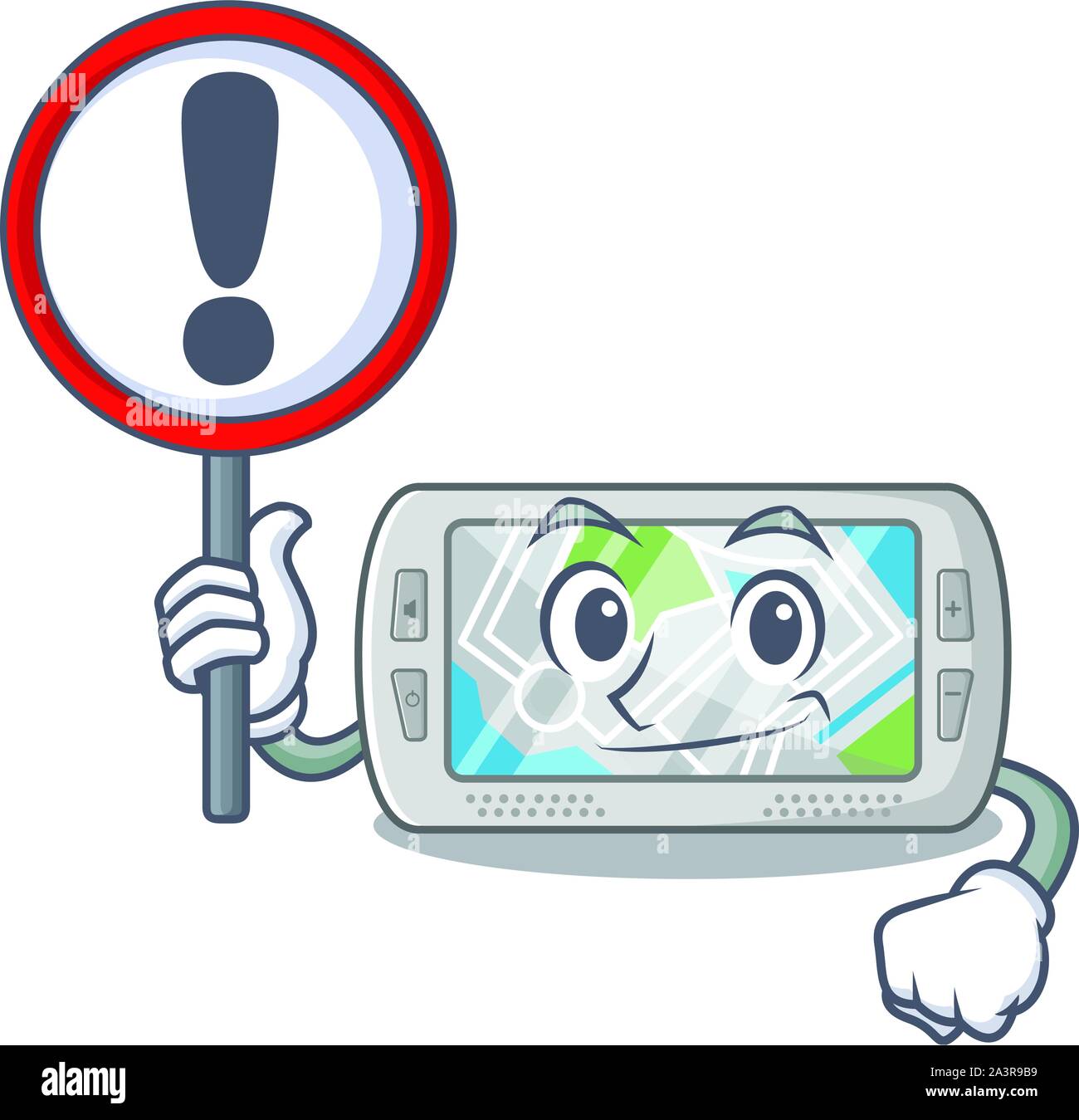 With sign global positioning system in the cartoon Stock Vector Image ...