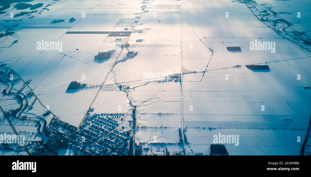 Rural/Countryside South Québec During Winter, Farmlands, Villages and ...