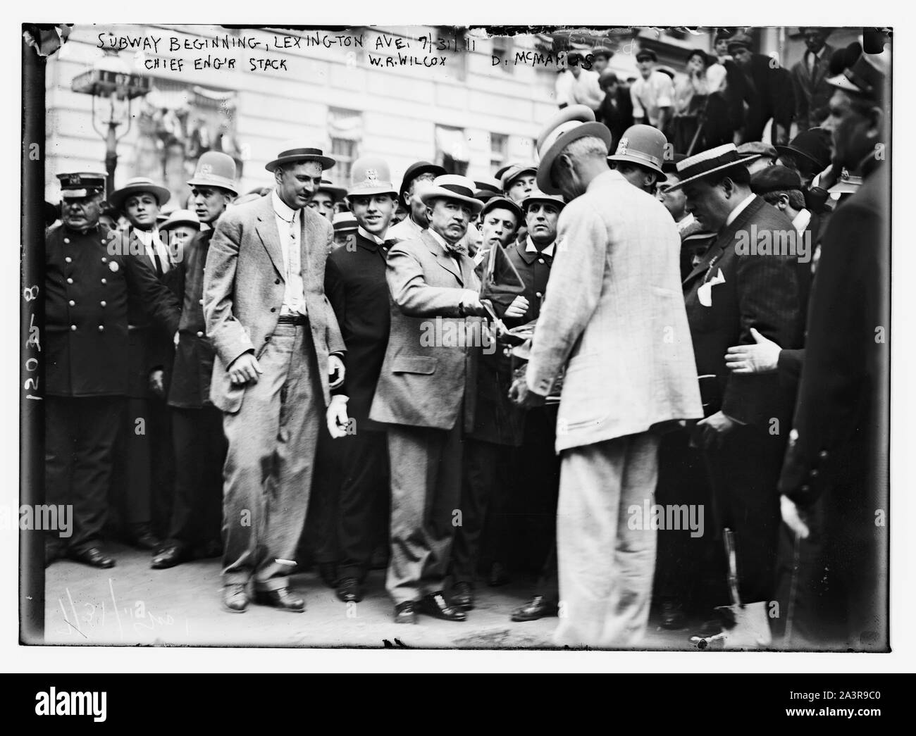 Subway beginning, Lexington Ave. Chief Engineer Stack, W.R. Wilcox, D ...