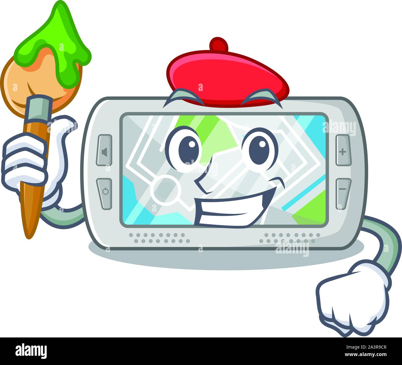 Artist global positioning system in the cartoon Stock Vector Image ...