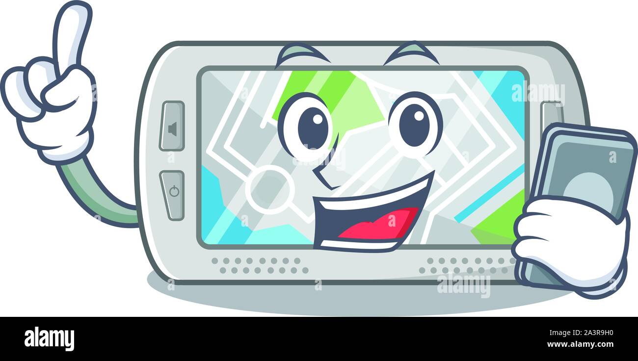 With phone global positioning system in the cartoon Stock Vector Image ...