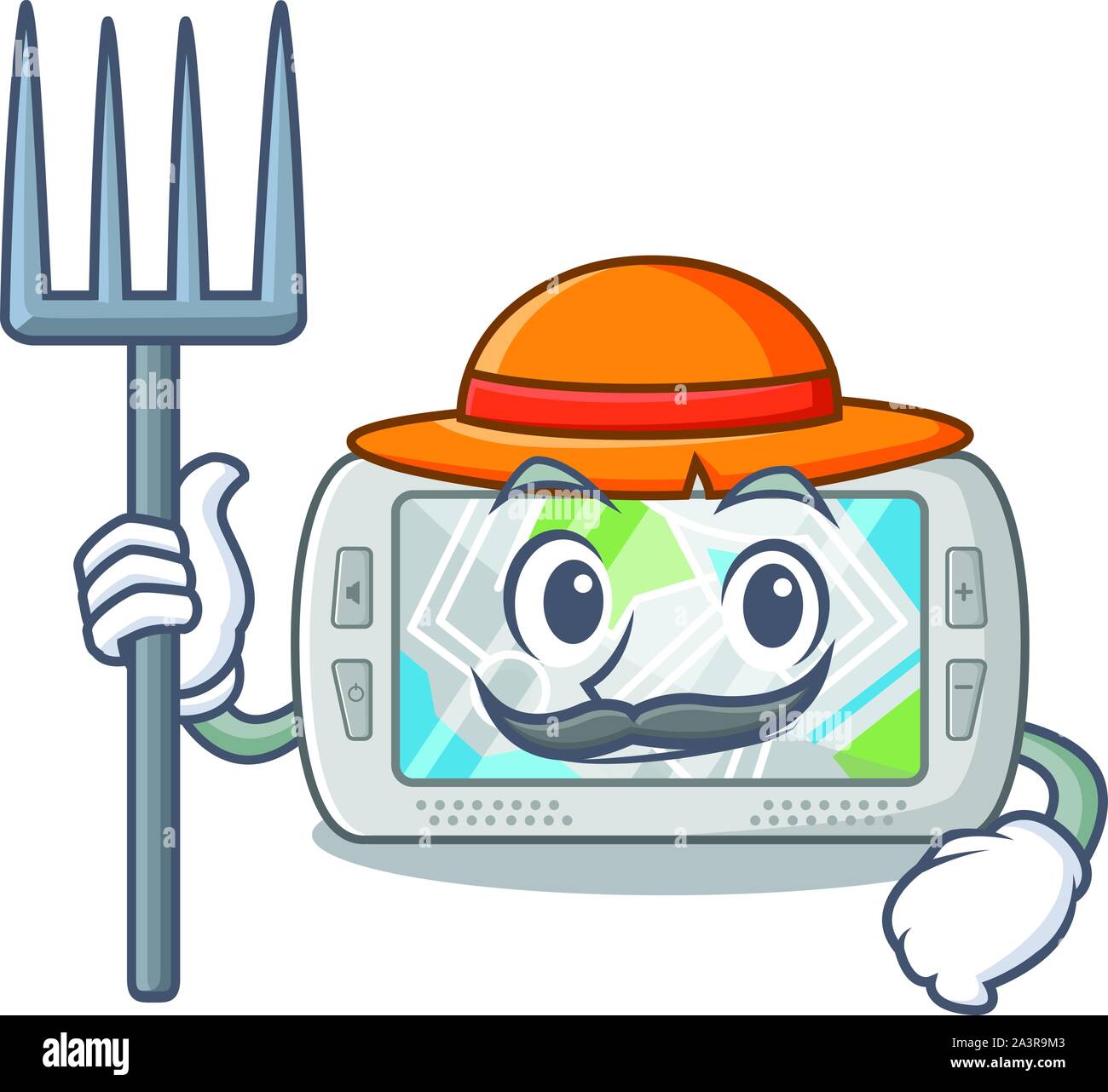 Farmer global positioning system in the cartoon Stock Vector Image ...