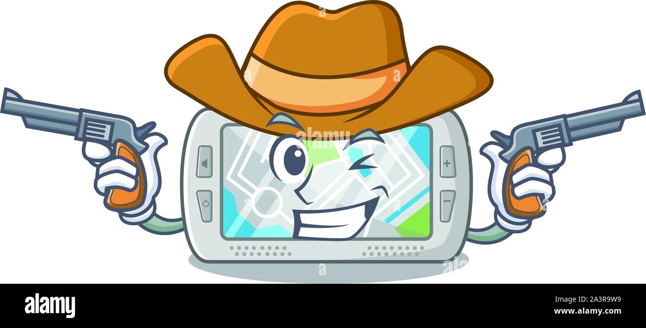 Cowboy global positioning system in the cartoon Stock Vector Image ...