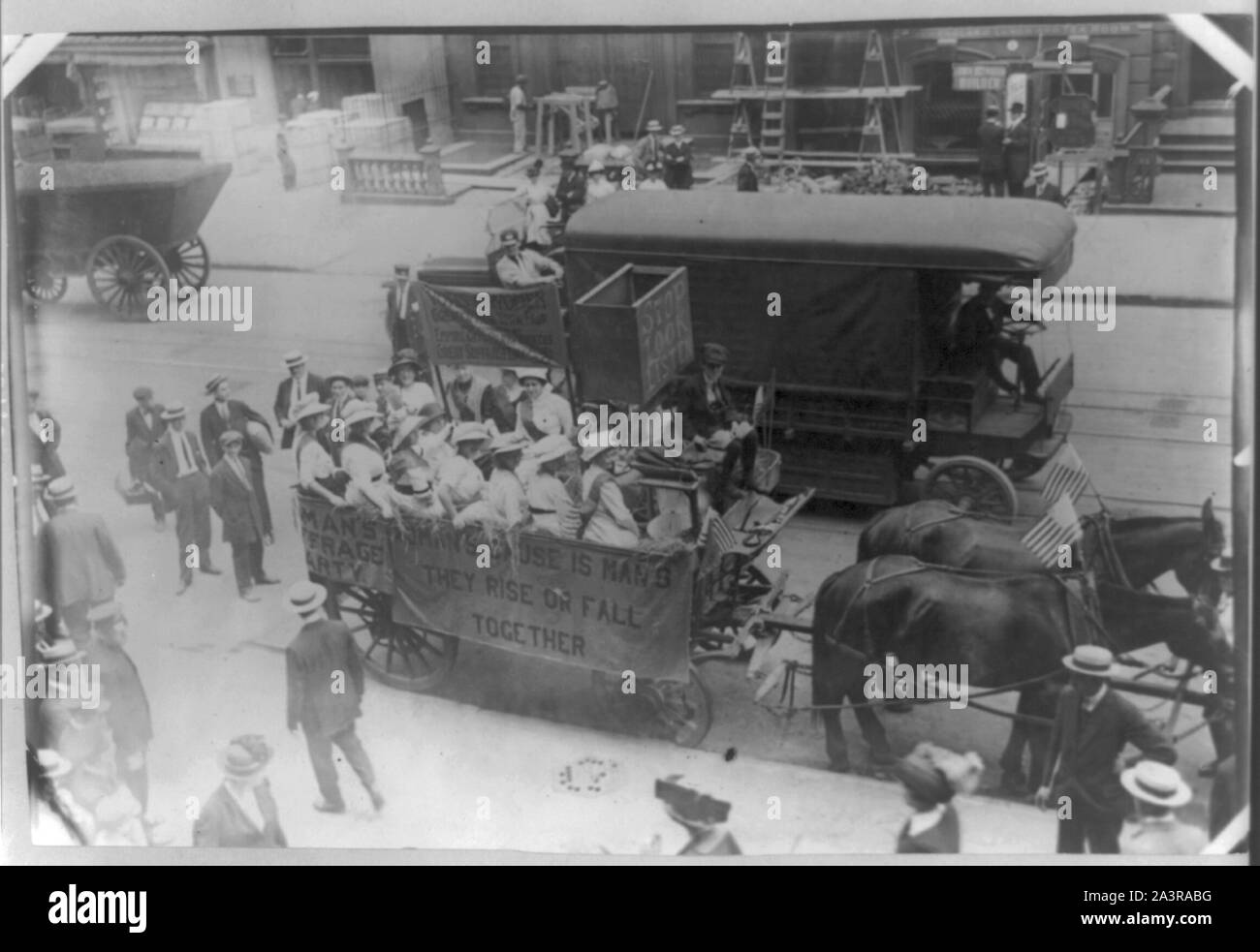 Suffrage hay wagon Stock Photo - Alamy
